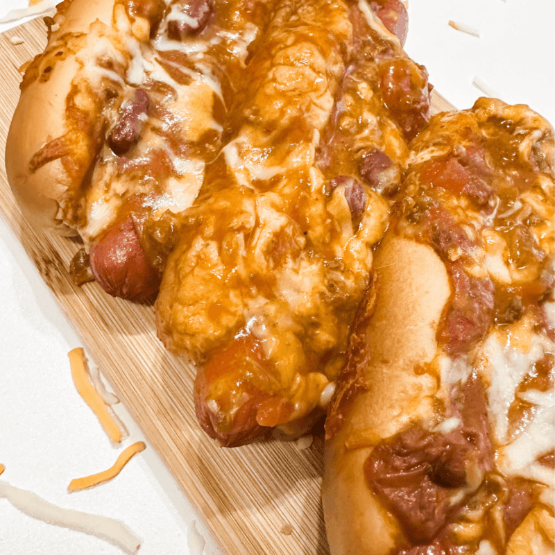 Easy 4 Ingredient Chili Cheese Dogs | Lynn Mumbing Mejia