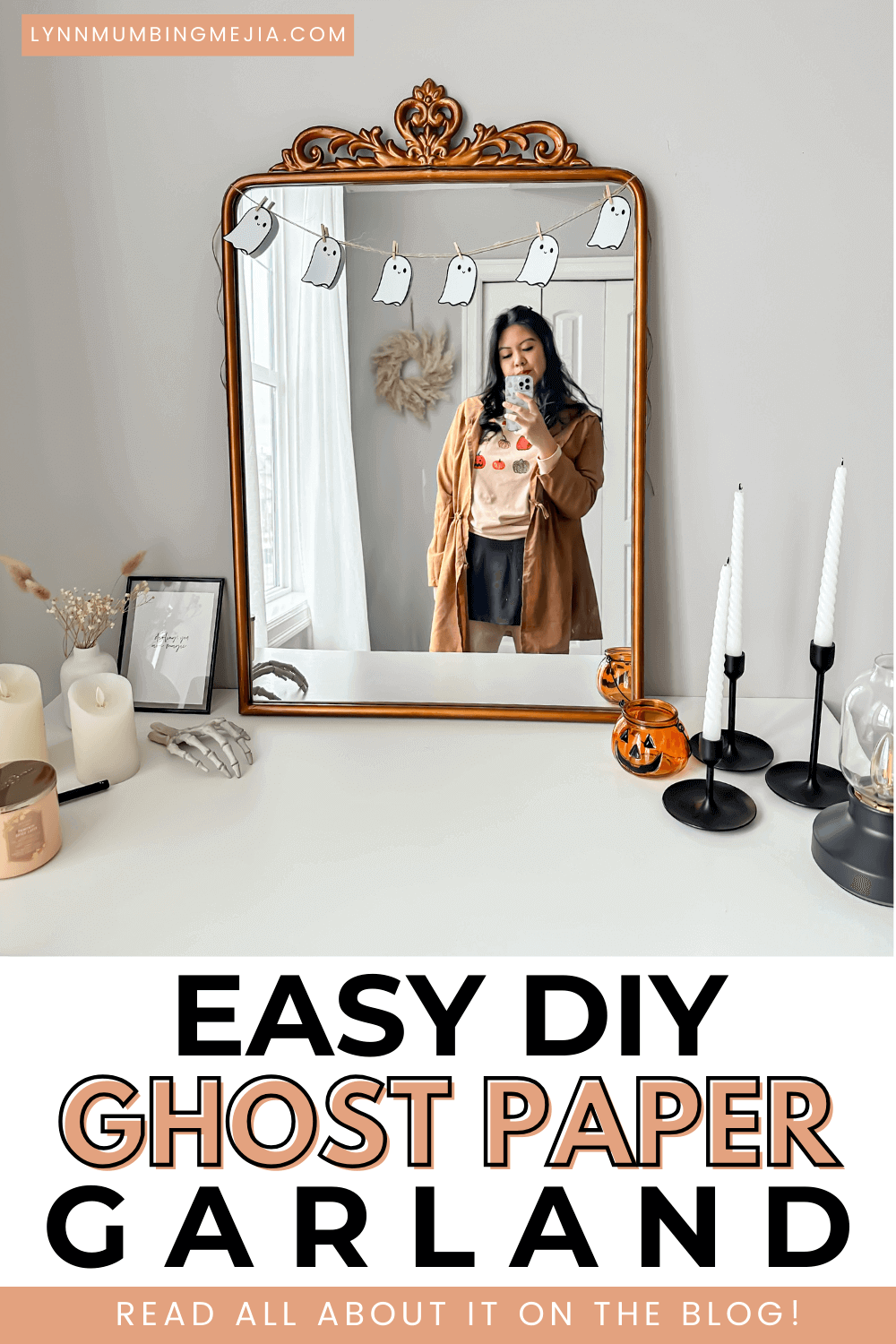 DIY Ghost Paper Garland | Lynn Mumbing Mejia